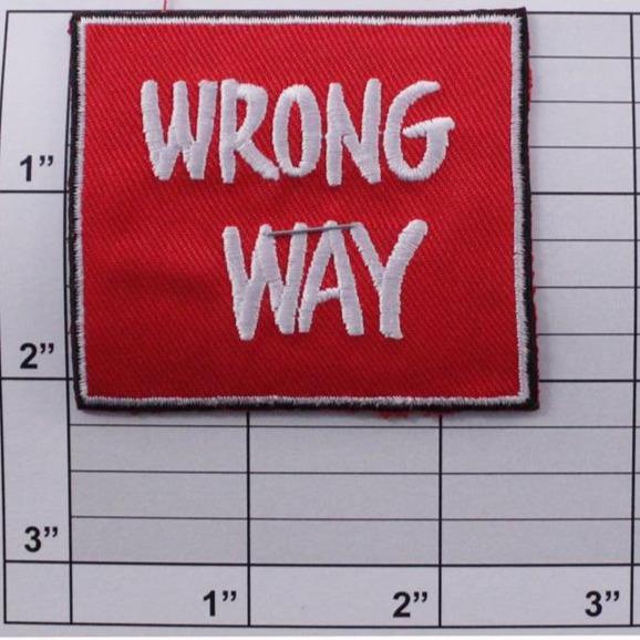 Wrong Way Sign Patch – Vintage Trims