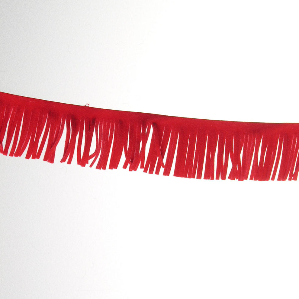 Suede Feather Fringe 1" Red – Vintage Trims